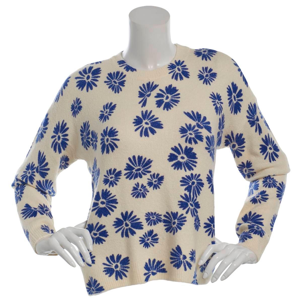 Click here for Womens Cece Long Sleeve Floral Sweater prices