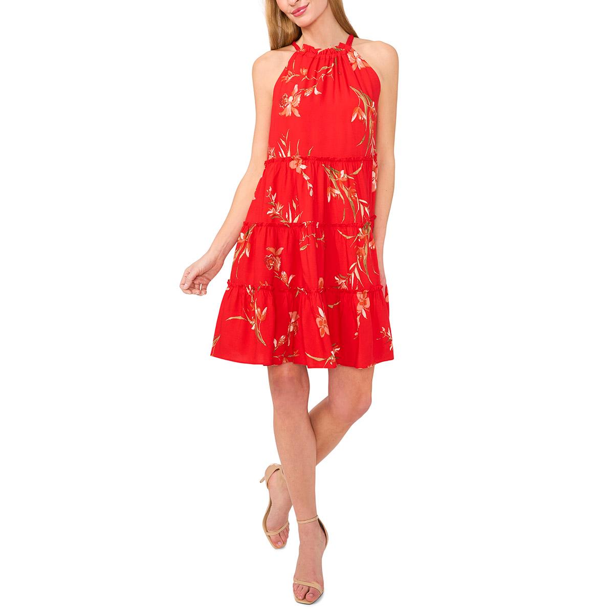 Click here for Womens Cece Sleeveless Floral Tier Halter Neck Shi... prices