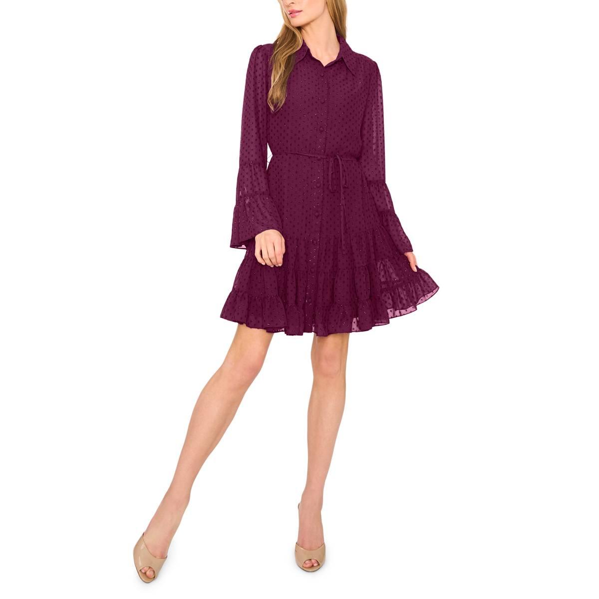 Click here for Womens Cece Long Sleeve Tier Fit & Flare Shirtdres... prices