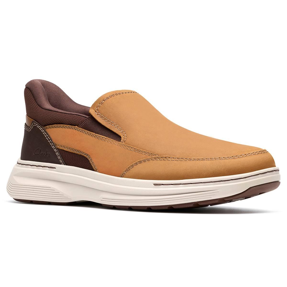 Clarks Mens Craftwell Step Dress Casual Slip On Sneakers - Brown tumbled leather