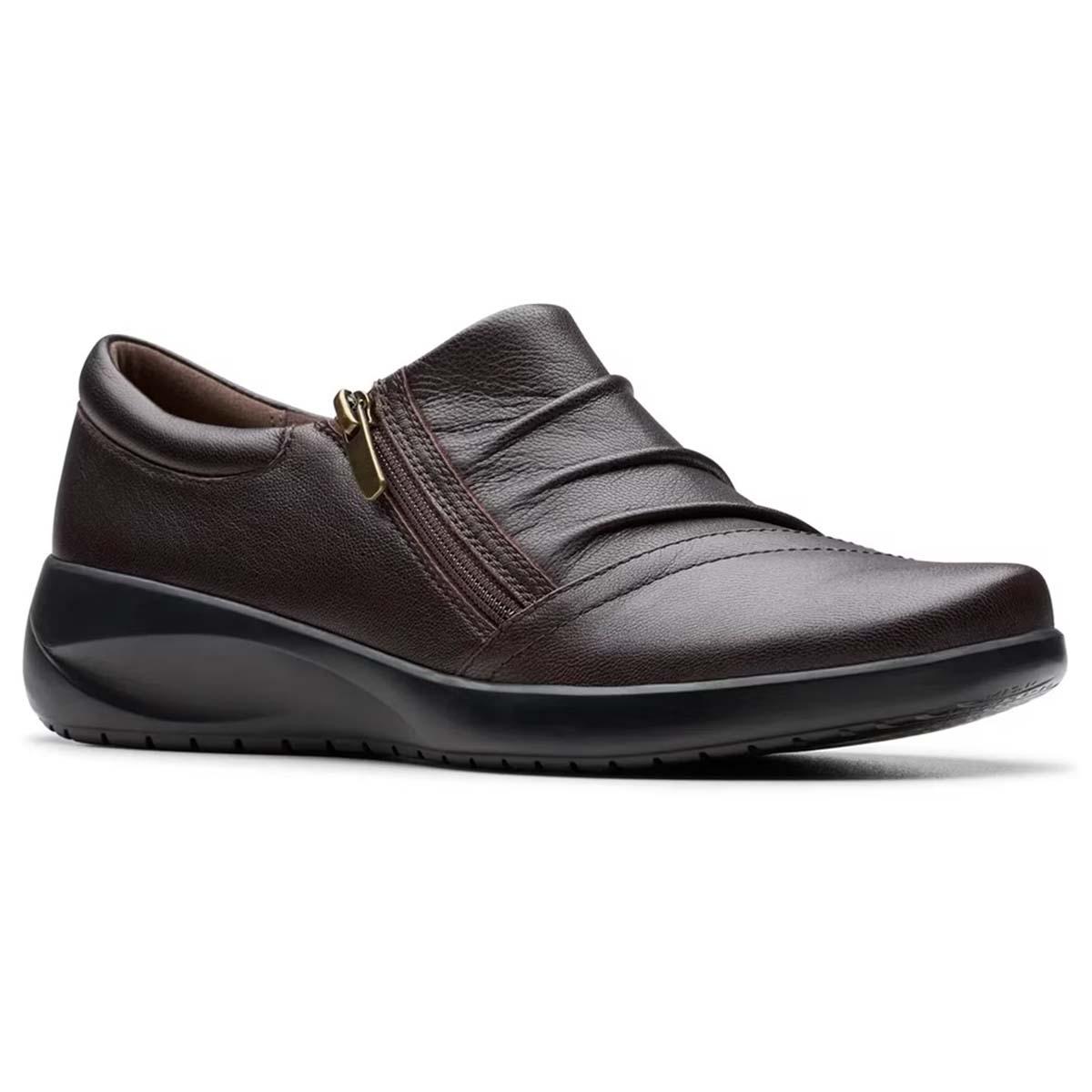 Clarks Womens Kaetlyn Mila Round Toe Flats - Navy Leather