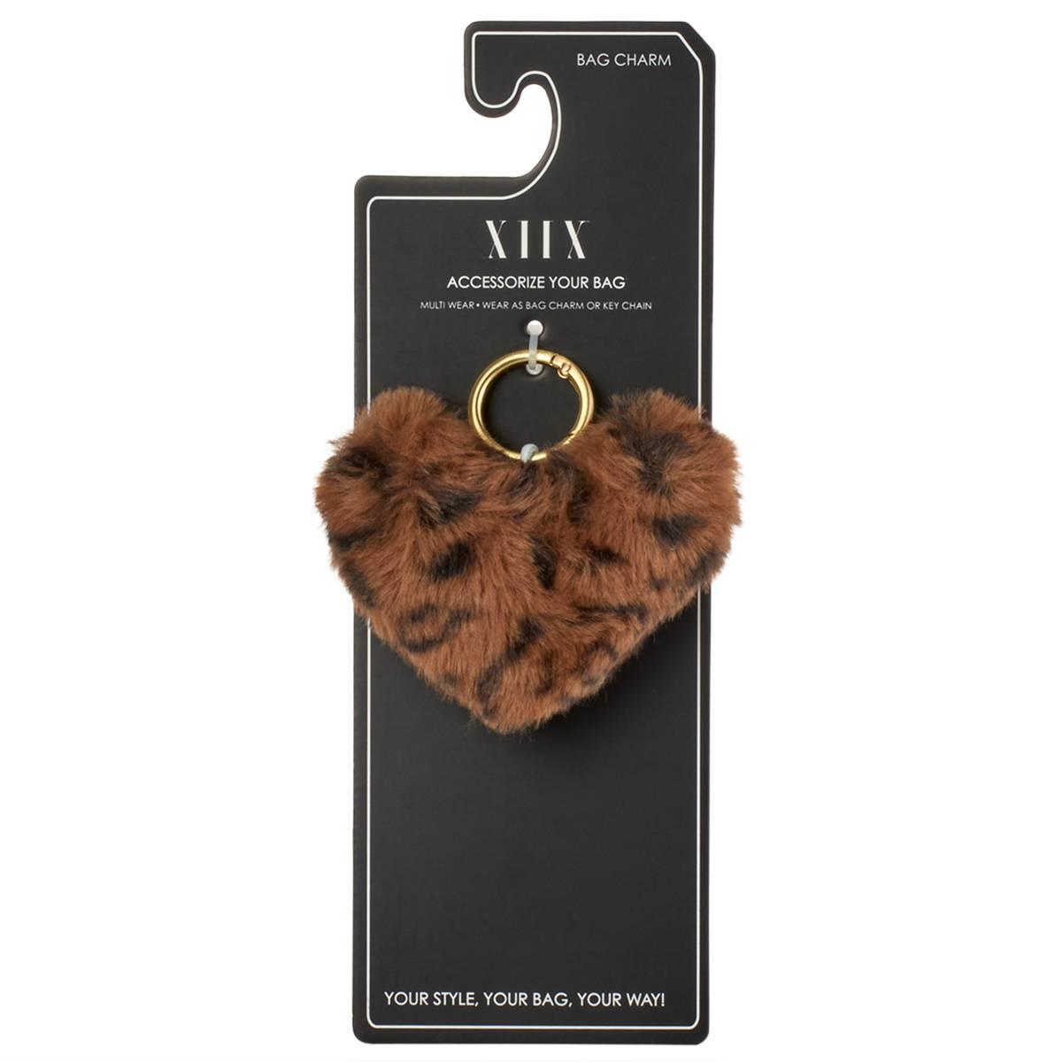 Click here for Girls Collection XIIX Fur Heart Bag Charm - Leopar... prices