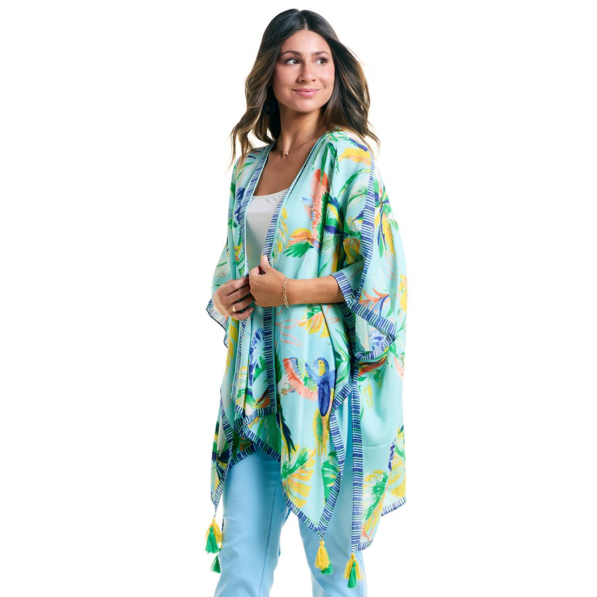 Click here for Womens Vince Camuto Tropical Bird Kimono prices