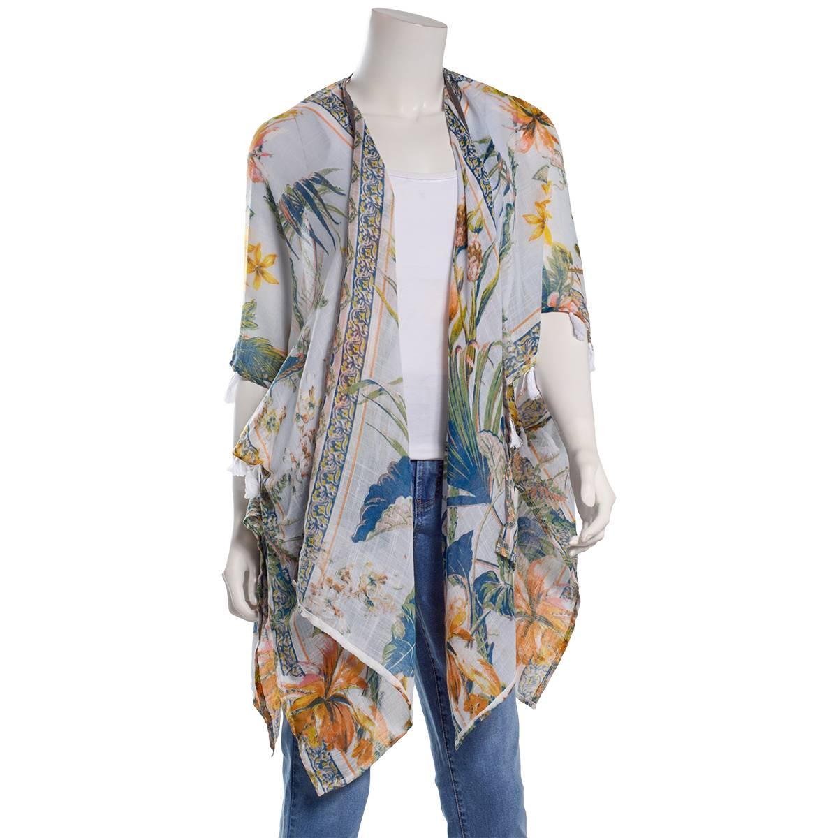 Click here for Womens Vince Camuto Tropical Tassel Kimono prices