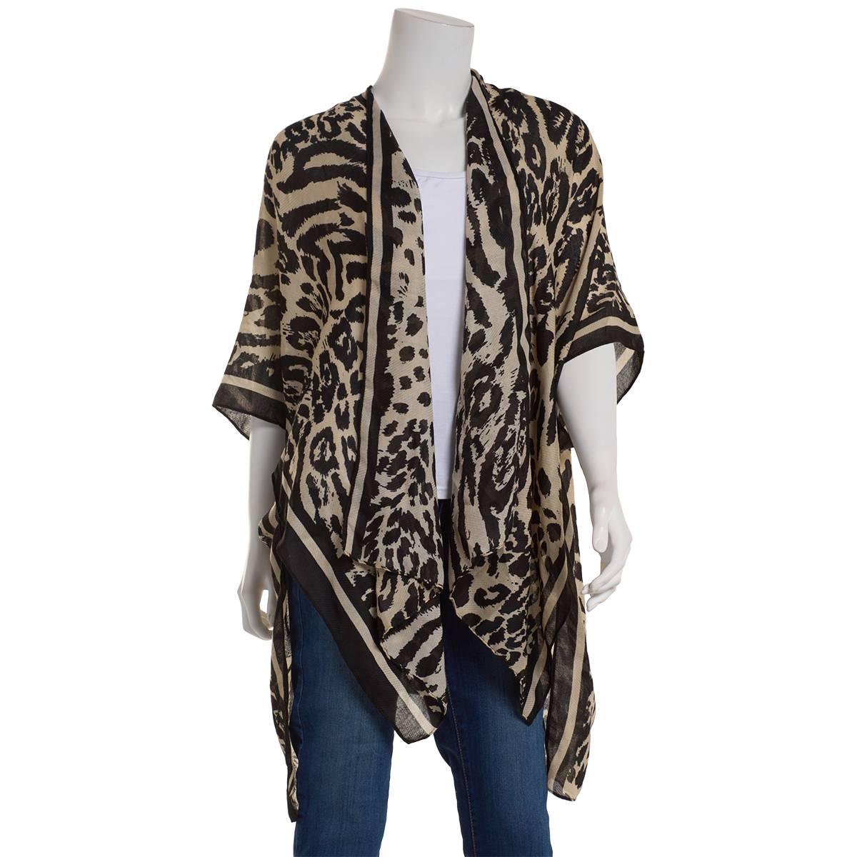 Click here for Womens Vince Camuto 2pc. Mixed Animal Kimono & Hat prices