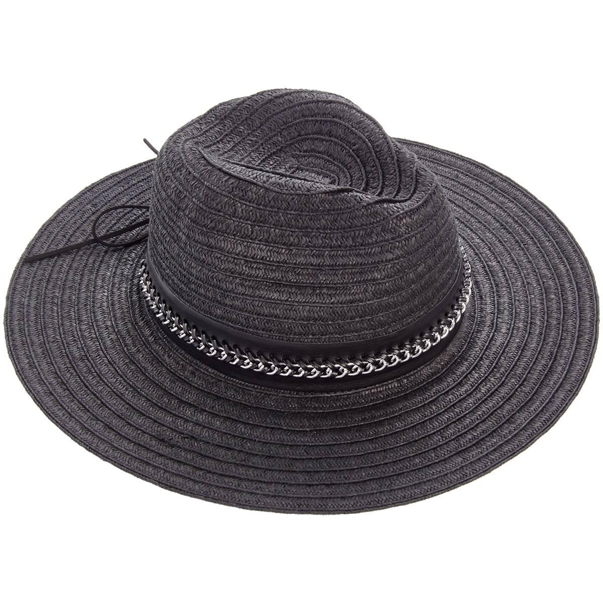 Click here for Womens Vince Camuto Chain Trim Panama Hat prices