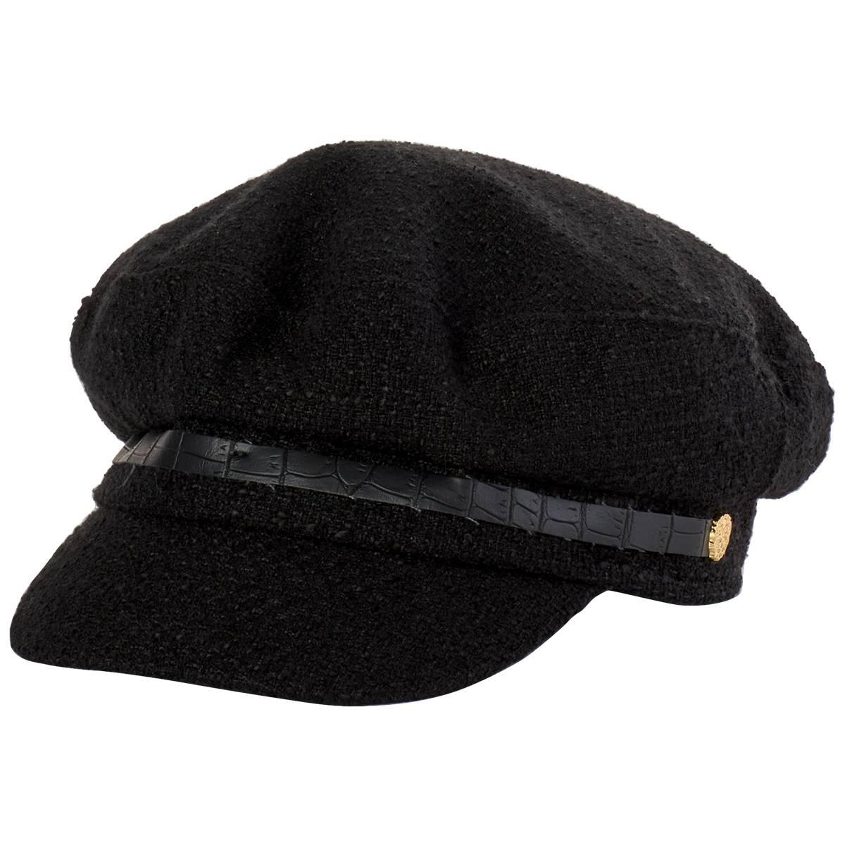 Click here for Womens Vince Camuto Nubby Captains Cap with Croc B... prices