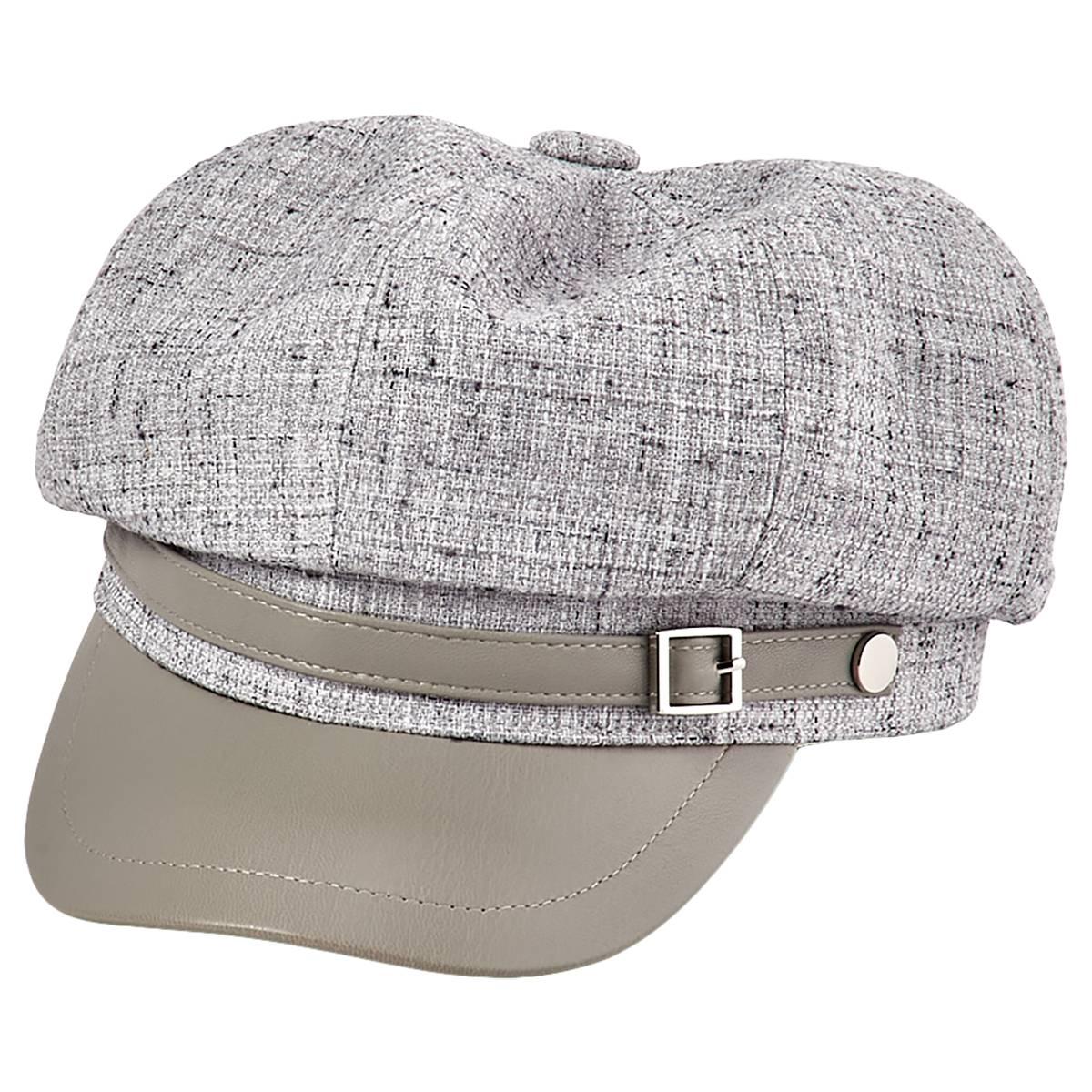 Click here for Womens BCBG Tweed Faux Leather Newsboy Hat prices