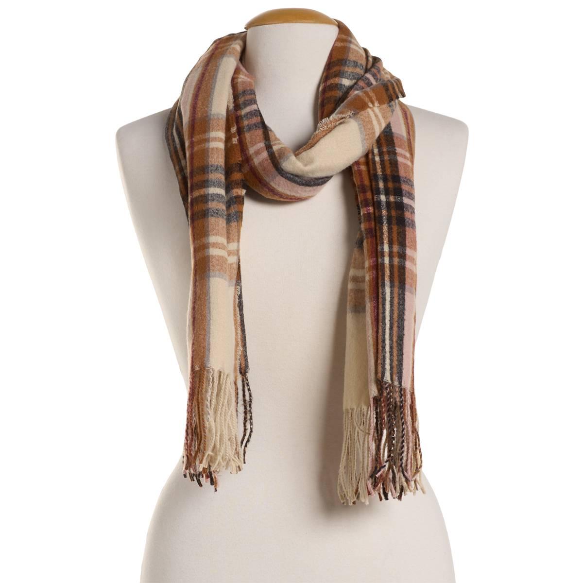 Click here for Womens Nine West Feather Soft Classic Plaid Scarf prices