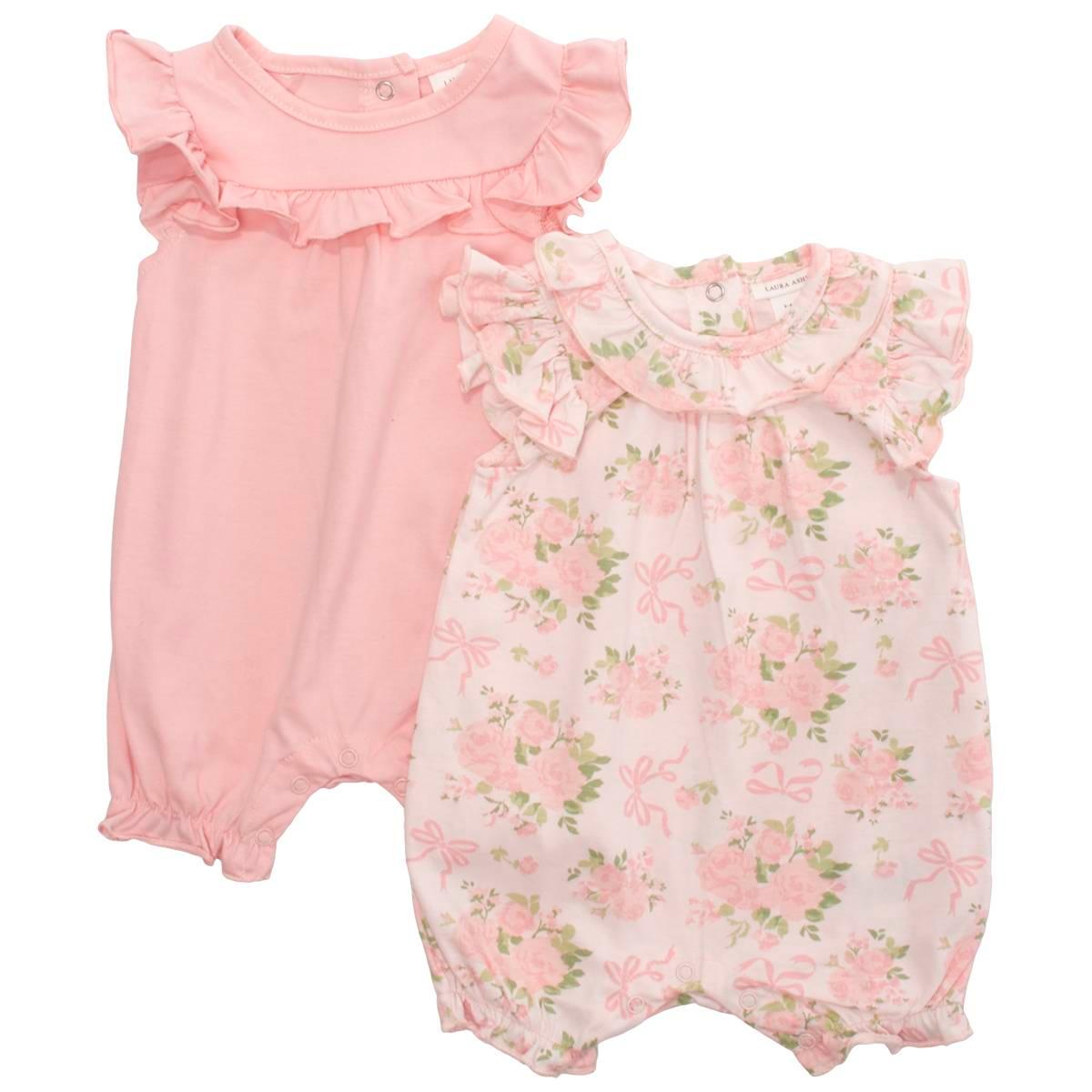 Click here for Baby Girl (3-9M) Laura Ashley 2pk. Ruffle Rompers prices