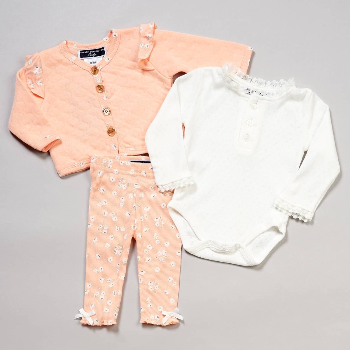 Click here for Baby Girl (3-9M) French Connection 3pc. Cardigan &... prices