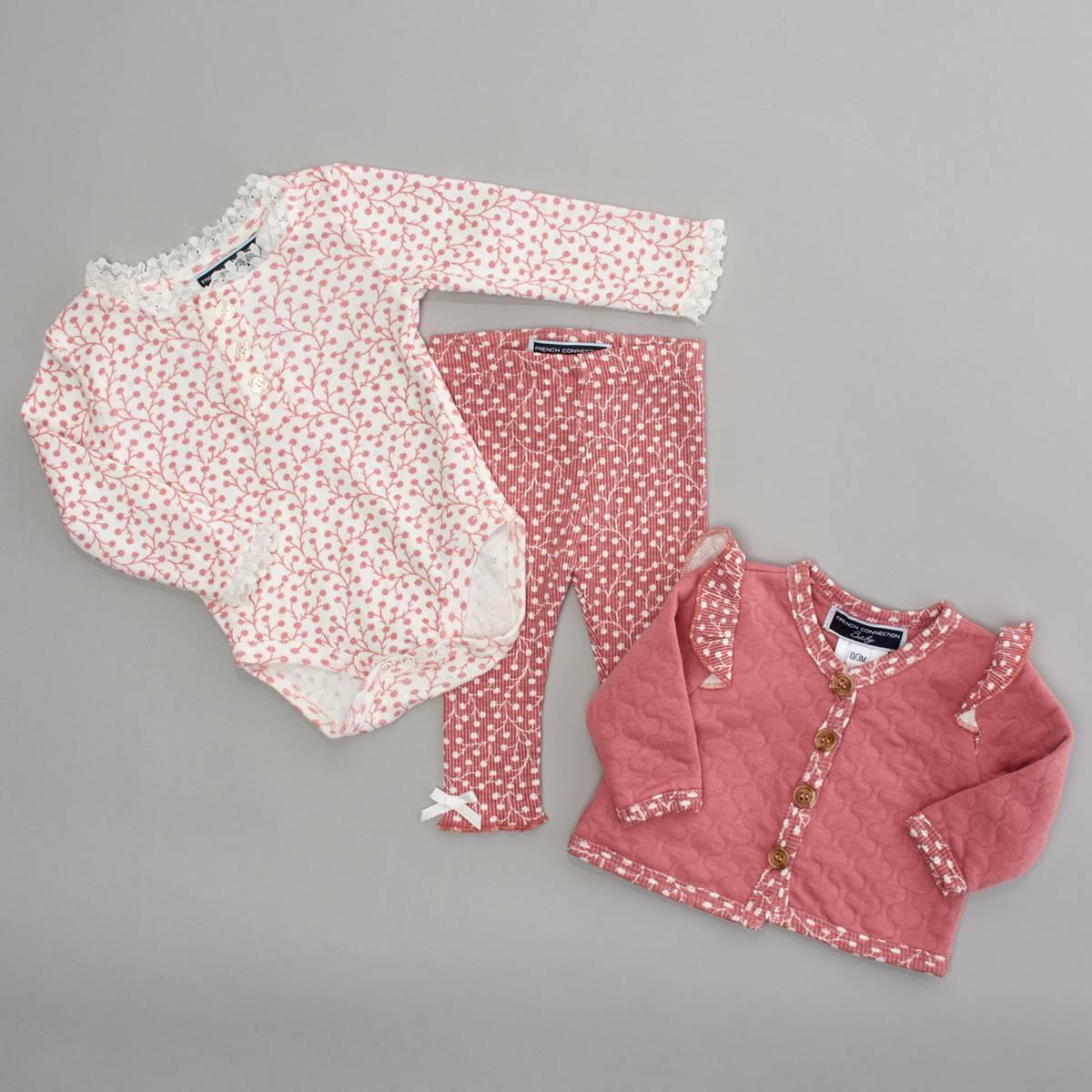 Click here for Baby Girl (3-9M) French Connection 3pc. Floral Vin... prices