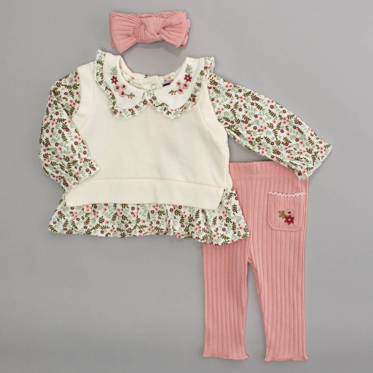 Click here for Baby Girl (3-9M) French Connection 3pc. Faux Vest... prices