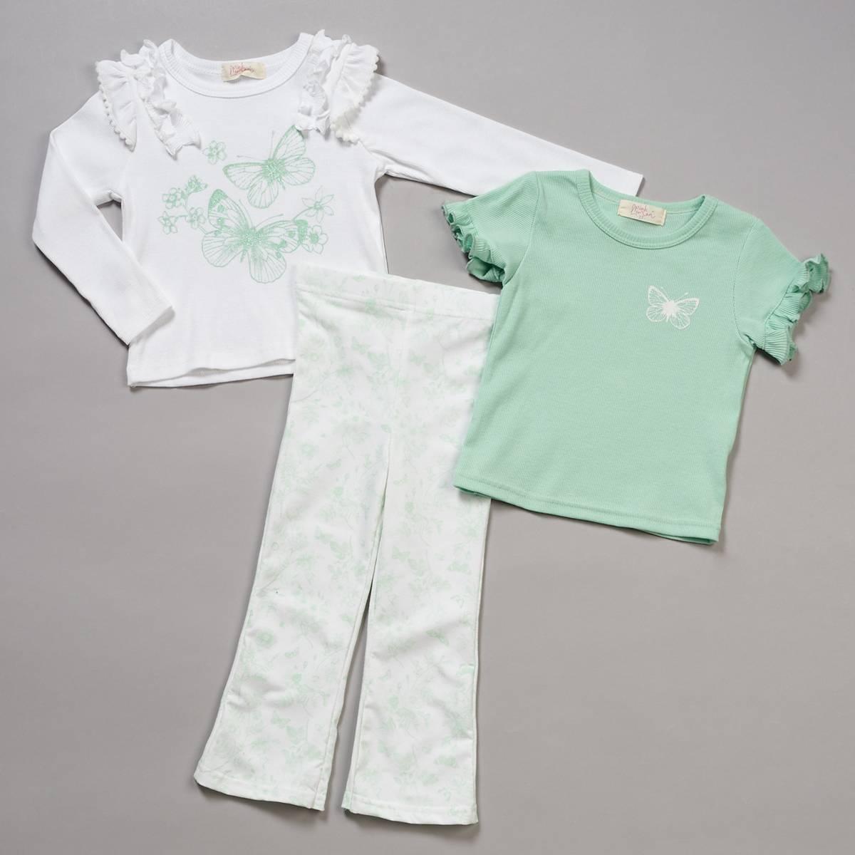 Click here for Toddler Girl Pink Lemon 3pc. Butterfly Tops & Legg... prices