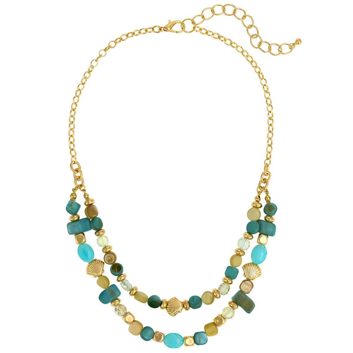 Click here for Ashley Cooper(tm) Aqua Short 2-Row Beaded Frontal... prices