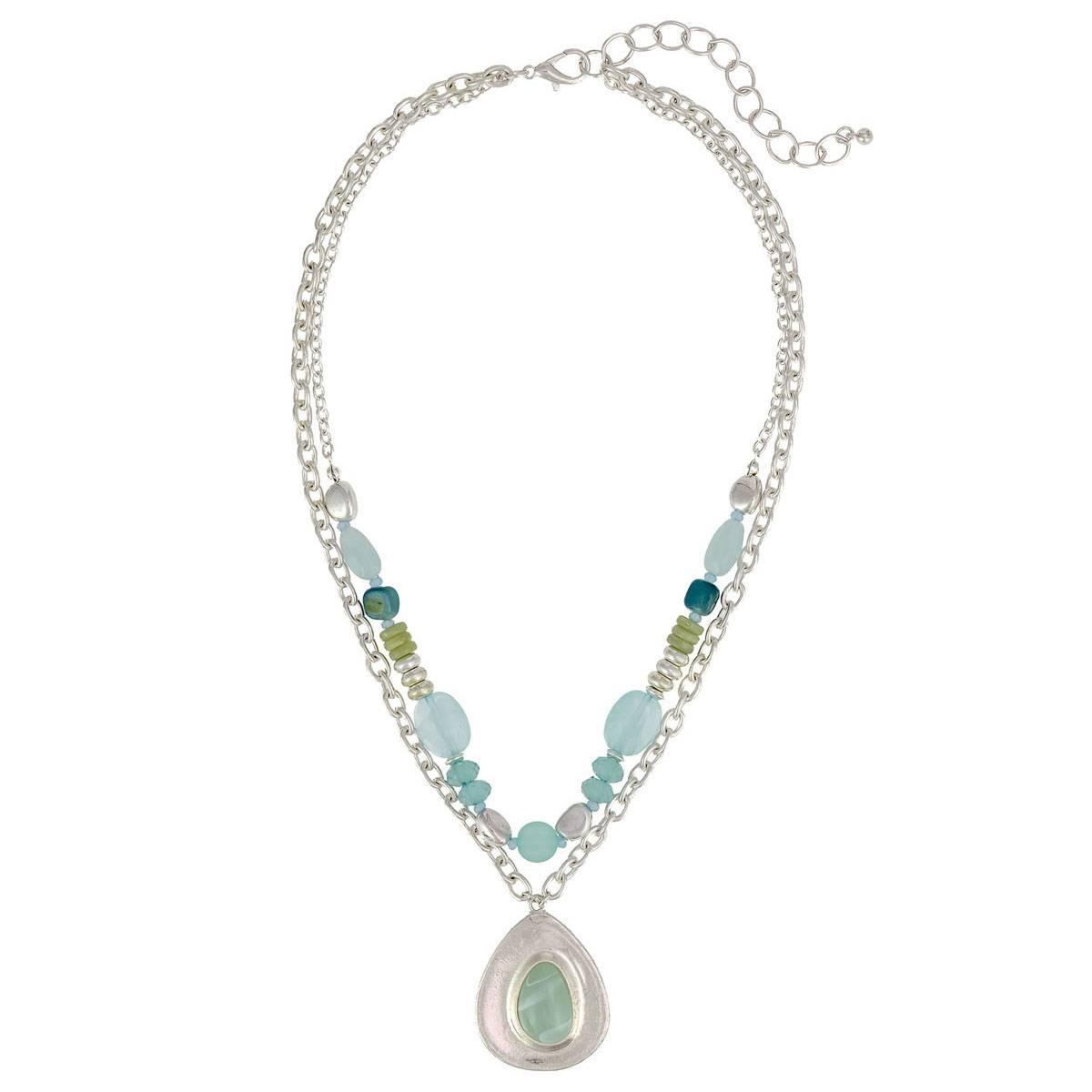 Click here for Ashley Cooper(tm) 2-Row Blue Beaded Necklace w/ Te... prices