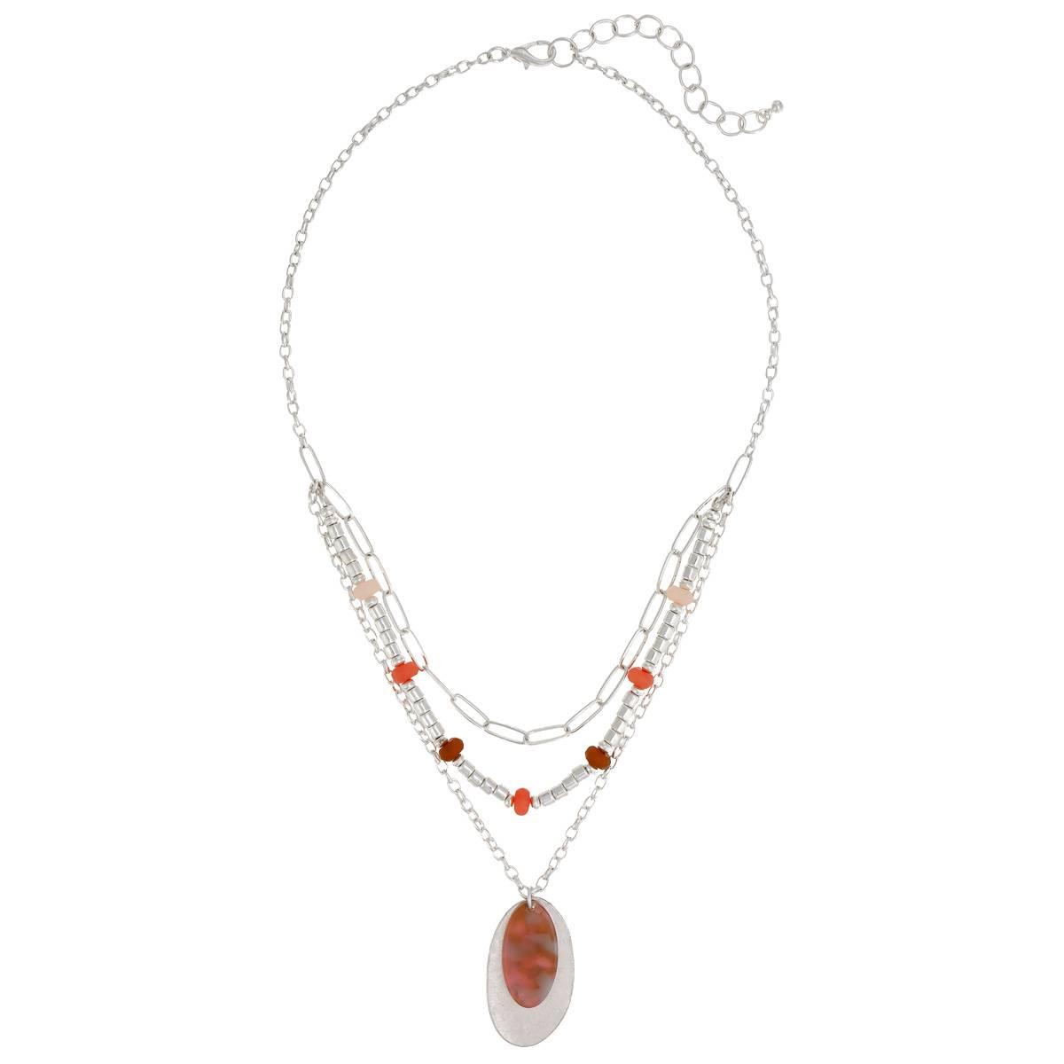 Click here for Ashley  Cooper(tm) 3-Row Pink Beaded Necklace w/ P... prices