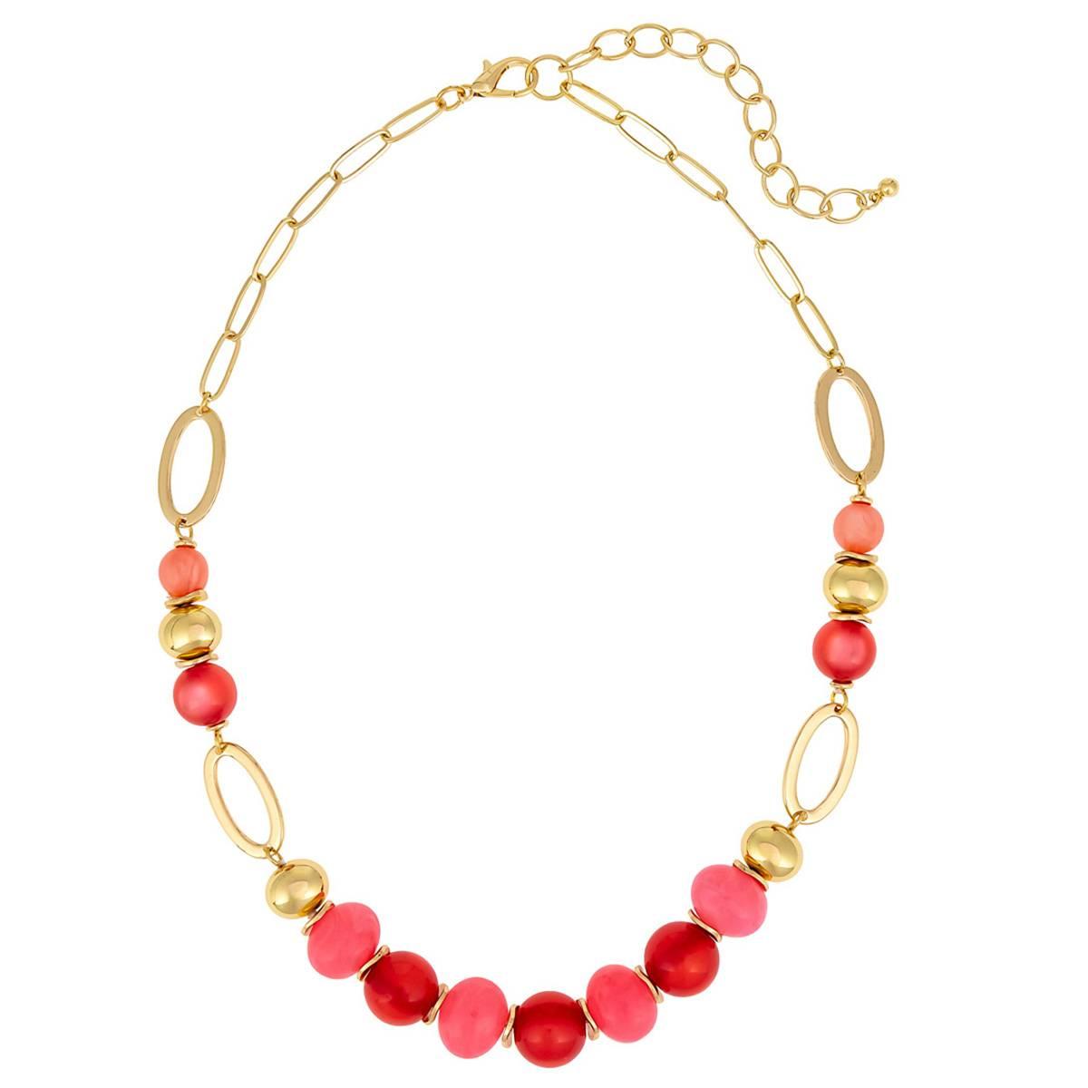 Click here for Ashley Cooper(tm) Coral Multi-Beaded Open Link Nec... prices