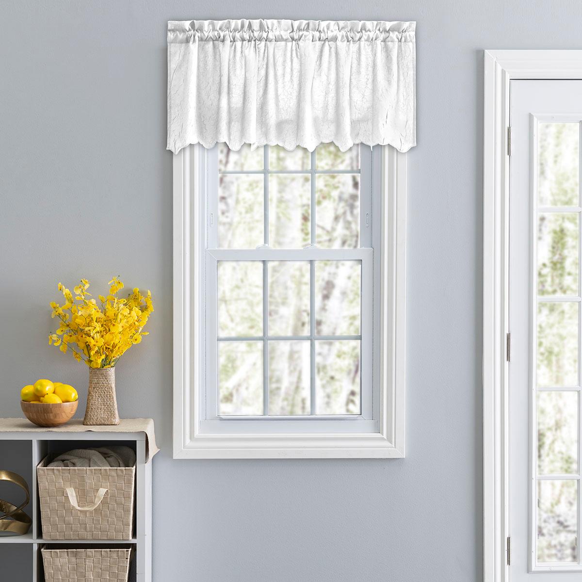 Ellis Curtain Portland Crushed Taffeta Rod Pocket Valance - 48x15"  Blue - Blue