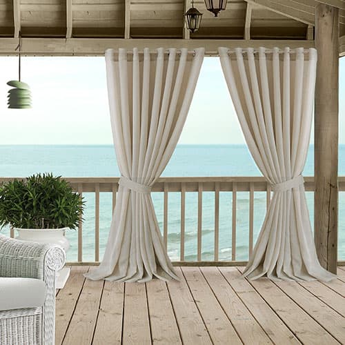 Elrene Home Fashions Carmen Sheer Indoor/Outdoor Tieback Curtain Panel  114 x 108