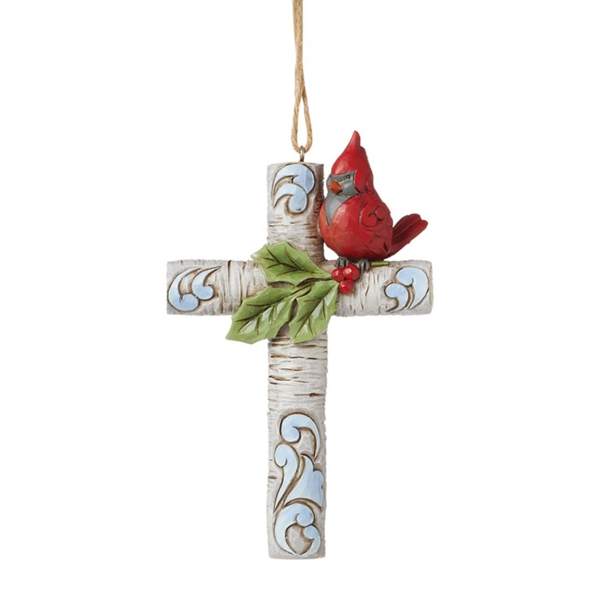 Click here for Jim Shore Heartwood Creek Cardinal w/ Cross Orname... prices
