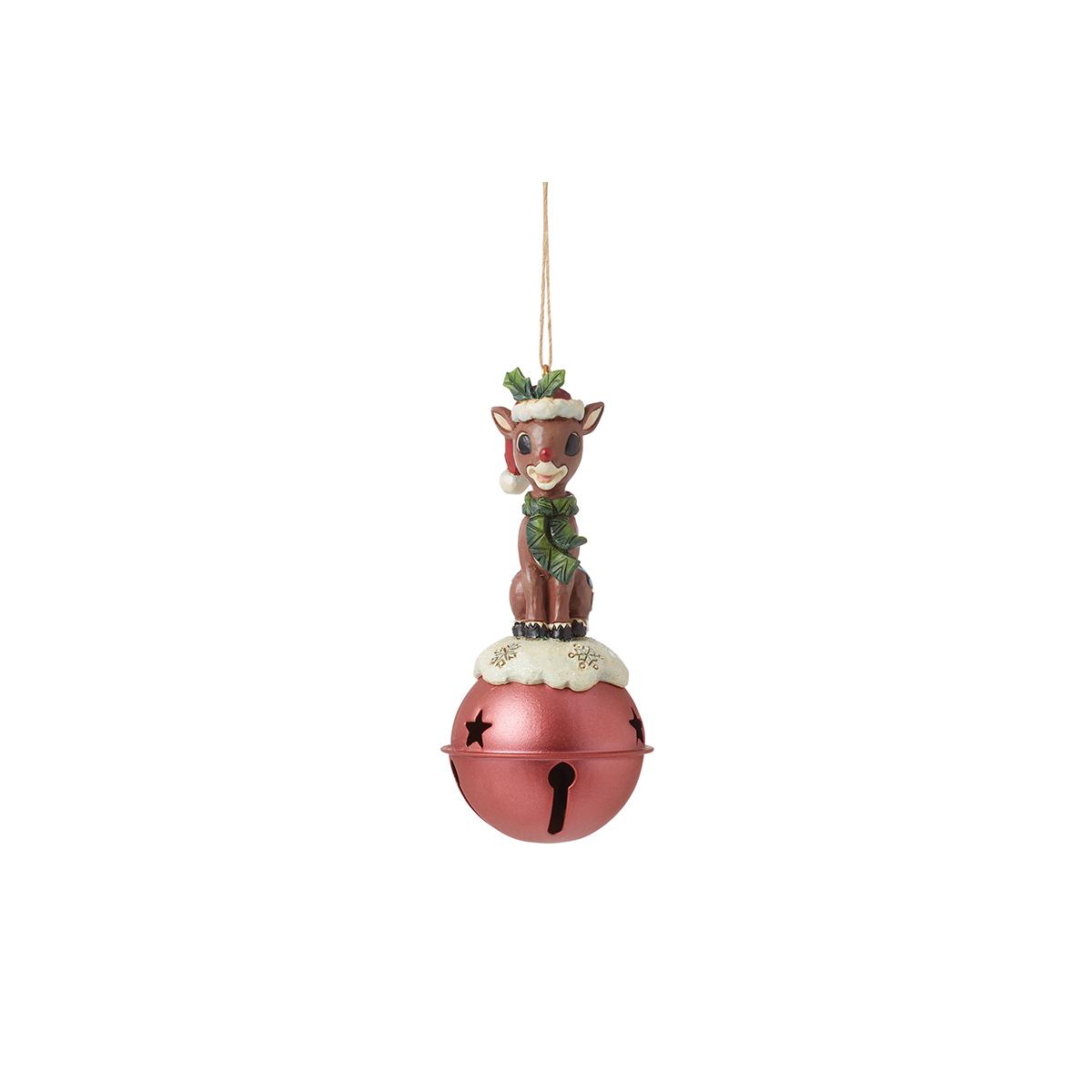 Click here for Jim Shore Rudolph Standing on Bell Christmas Ornam... prices