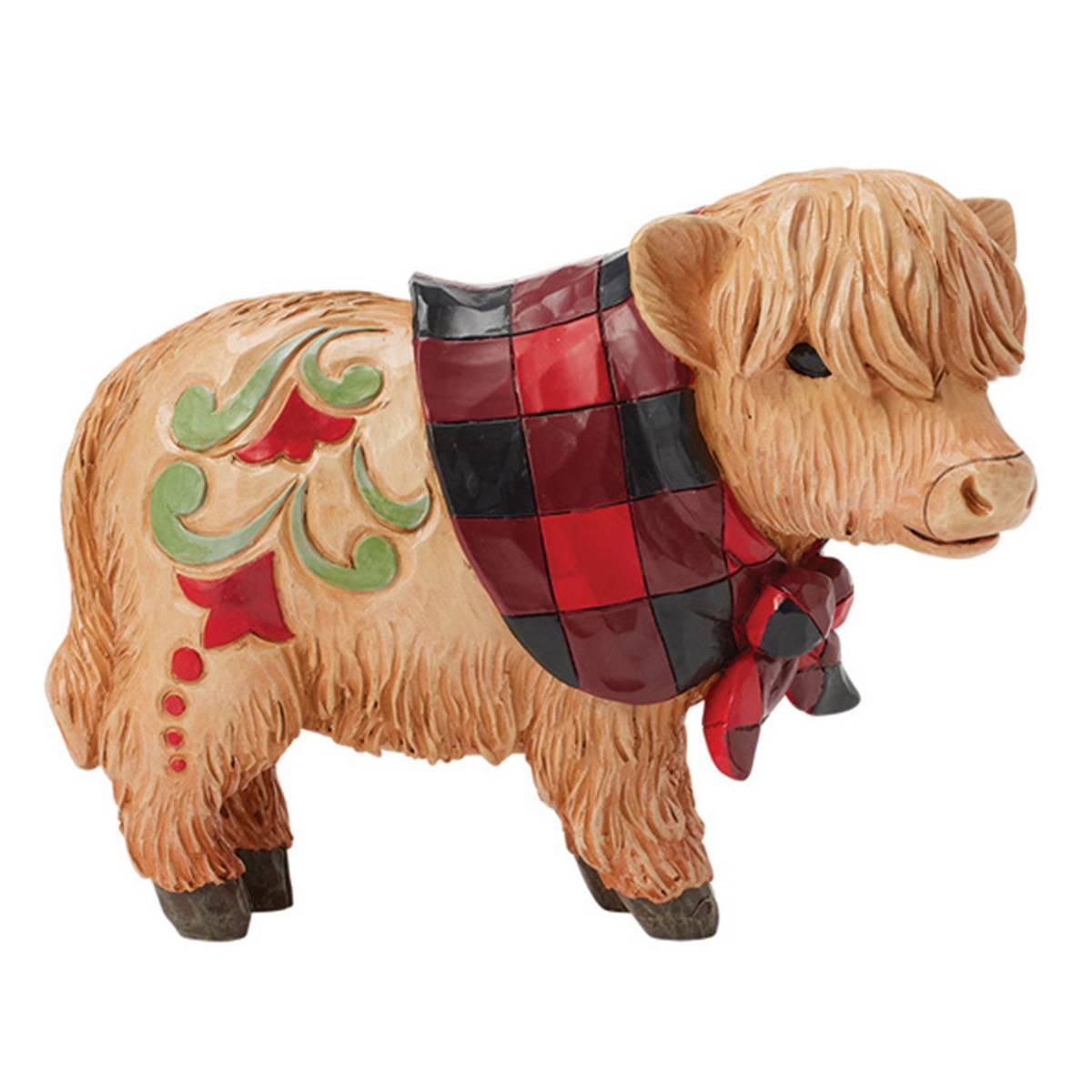 Click here for Jim Shore Highland Glen Highland Calf Christmas Fi... prices