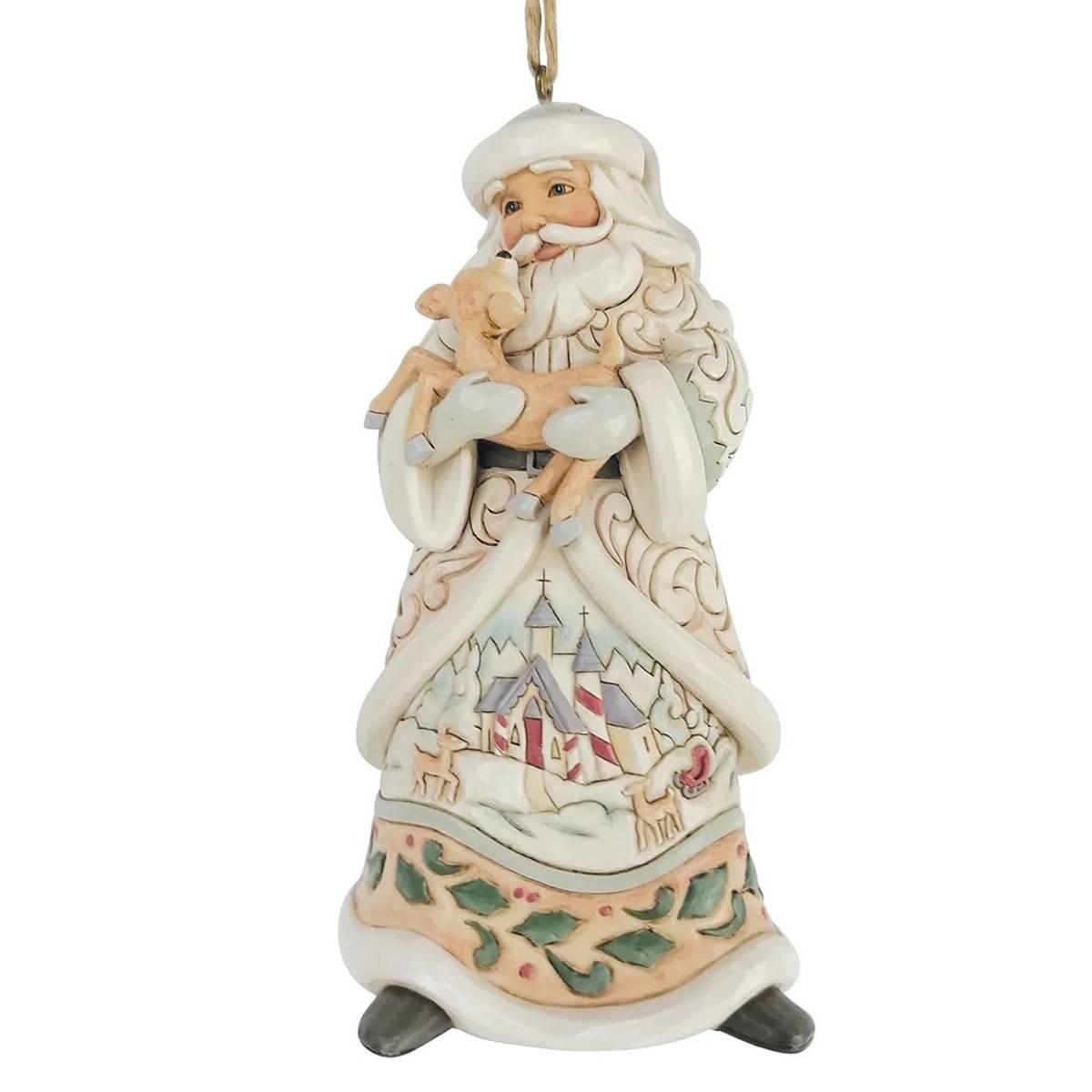 Click here for Jim Shore Woodland Santa Holding Fawn Ornament prices