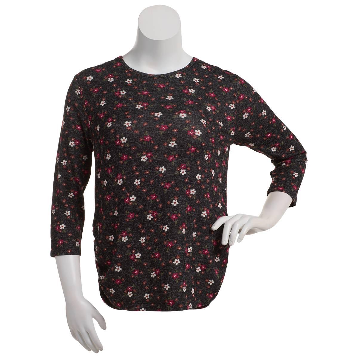 Click here for Plus Size Bonnie Evans 3/4 Sleeve Mini Florals Sid... prices
