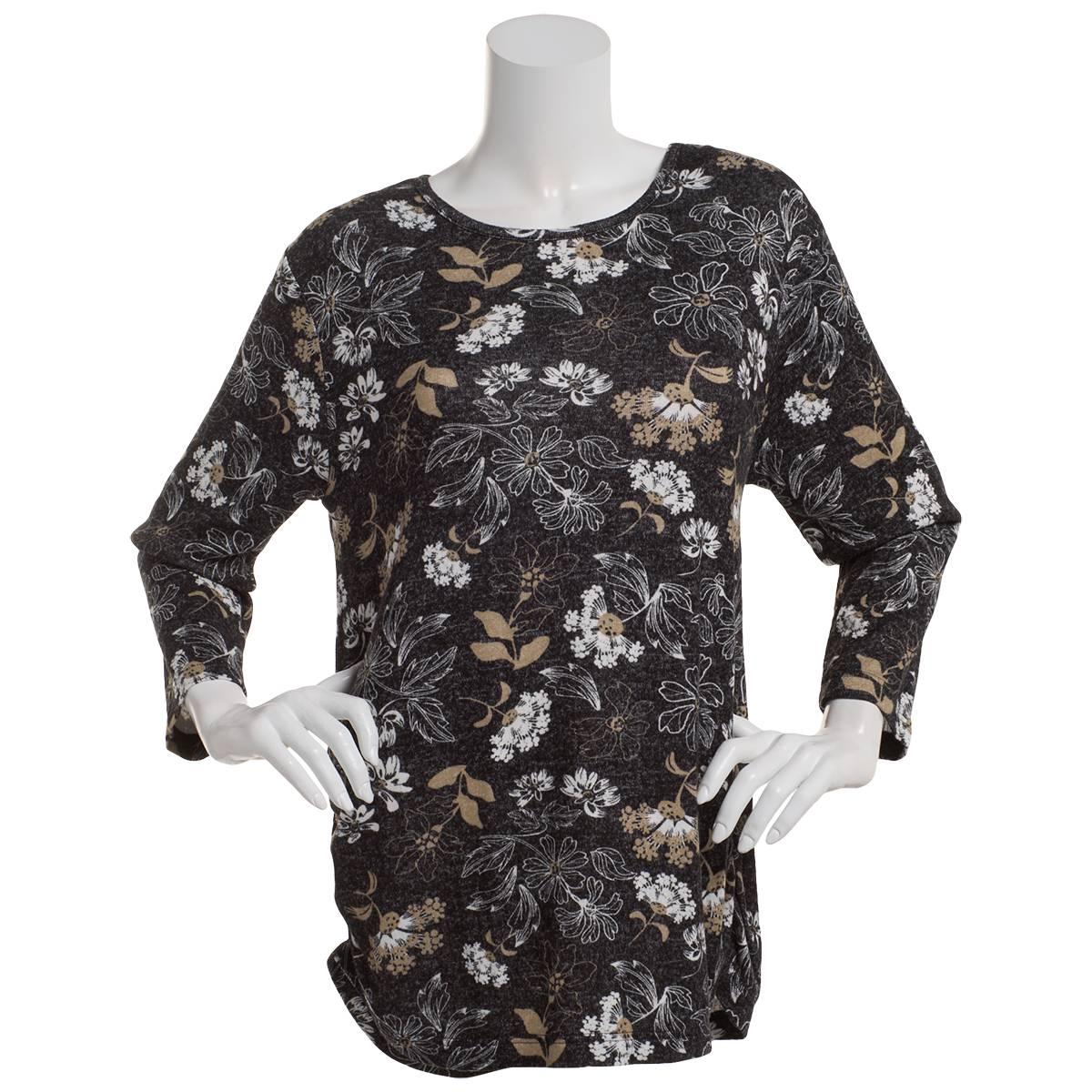 Click here for Petite Bonnie Evans 3/4 Sleeve Outline Floral Side... prices