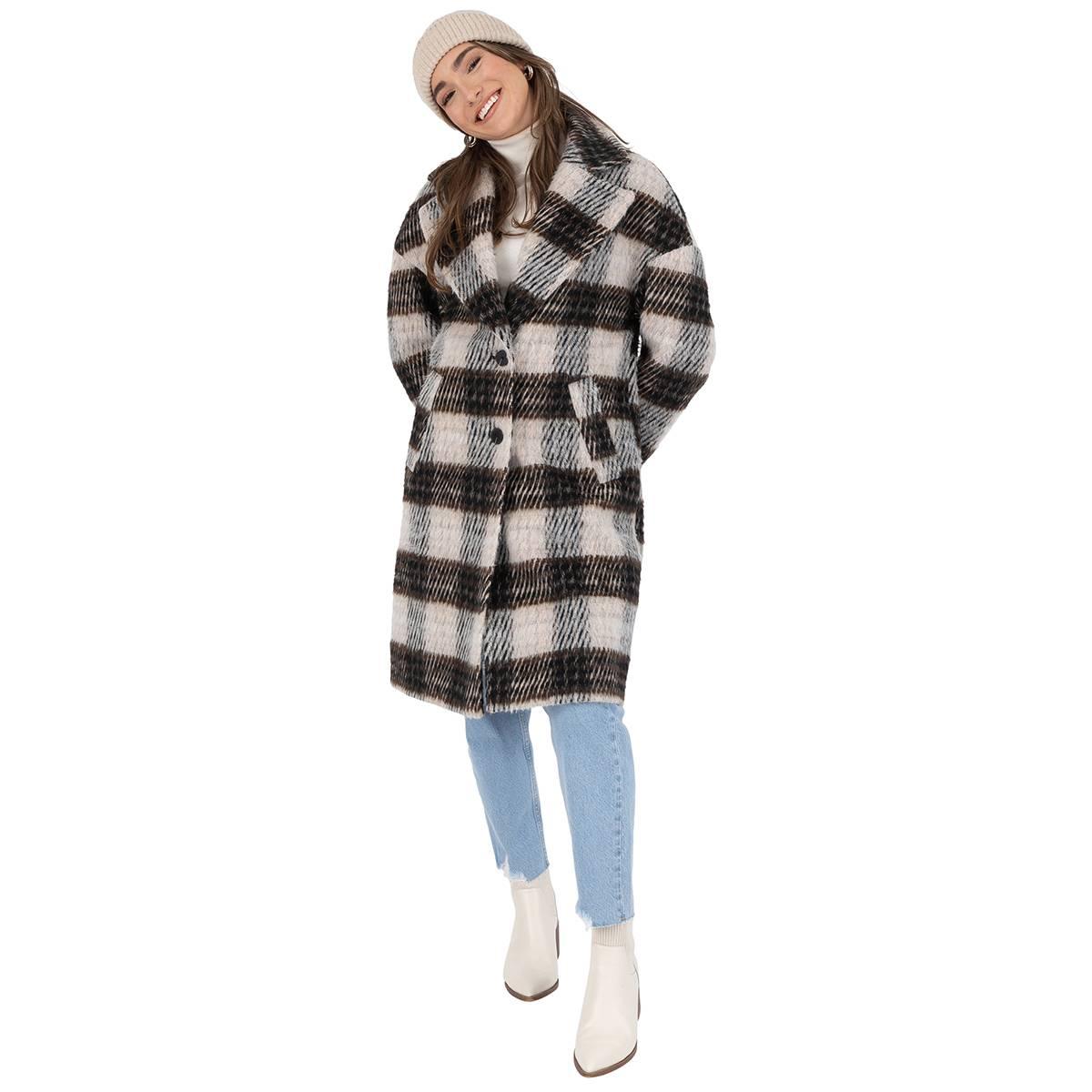 Click here for Womens Nine West Single Breasted Plaid Faux Wool C... prices