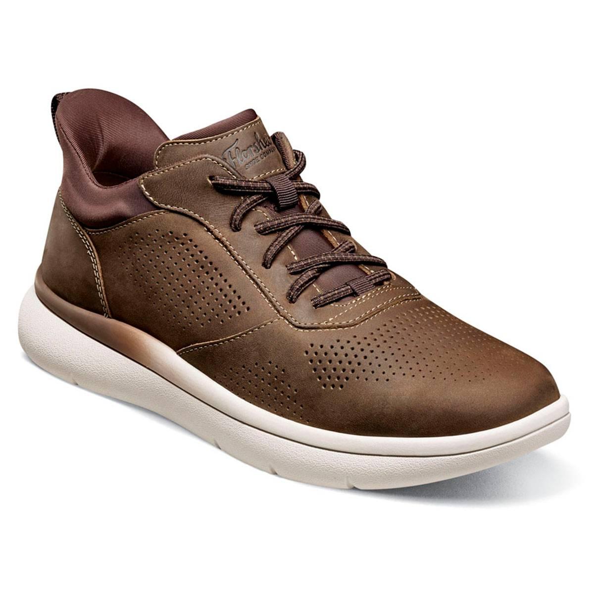 Florsheim Mens Fleet Perf Toe Elastic Lace Sneaker - Black/White