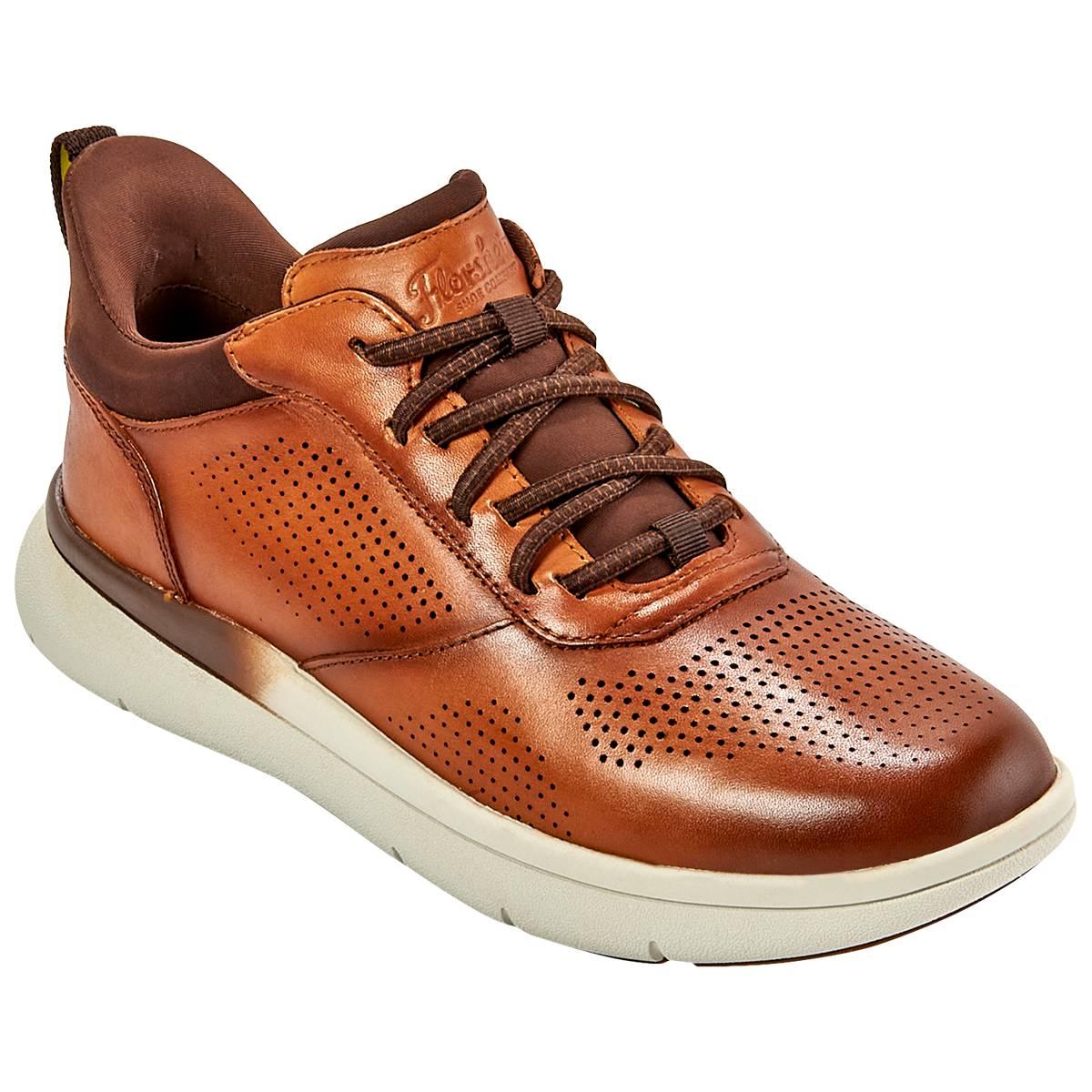 Florsheim Mens Fleet Perf Toe Elastic Lace Sneaker - Cognac
