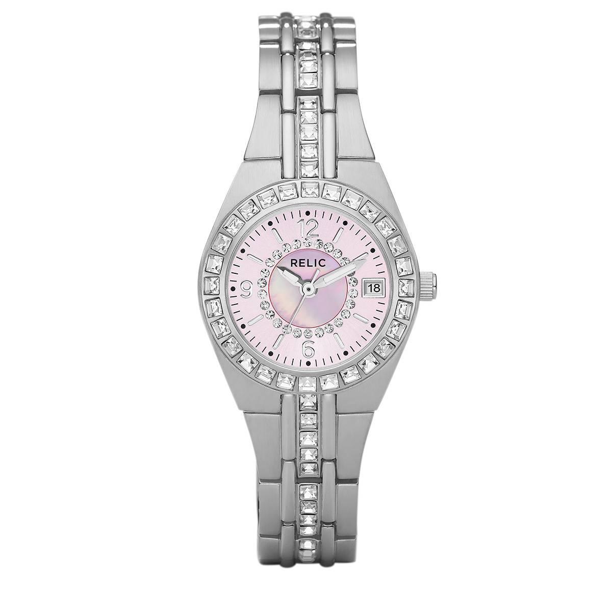 Click here for Womens RELIC by Fossil Queens Court Silver-Tone Wa... prices