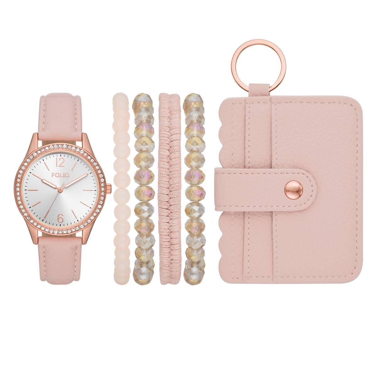 Click here for Womens Folio Watch/Bracelet/Cardholder Set - FMDFL... prices