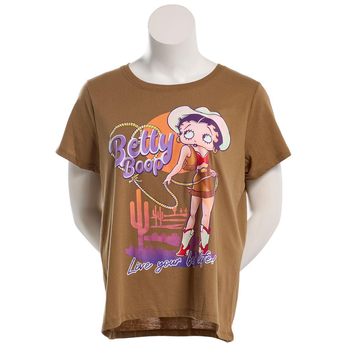 Click here for Juniors Plus Freeze Betty Boop Western Tee prices