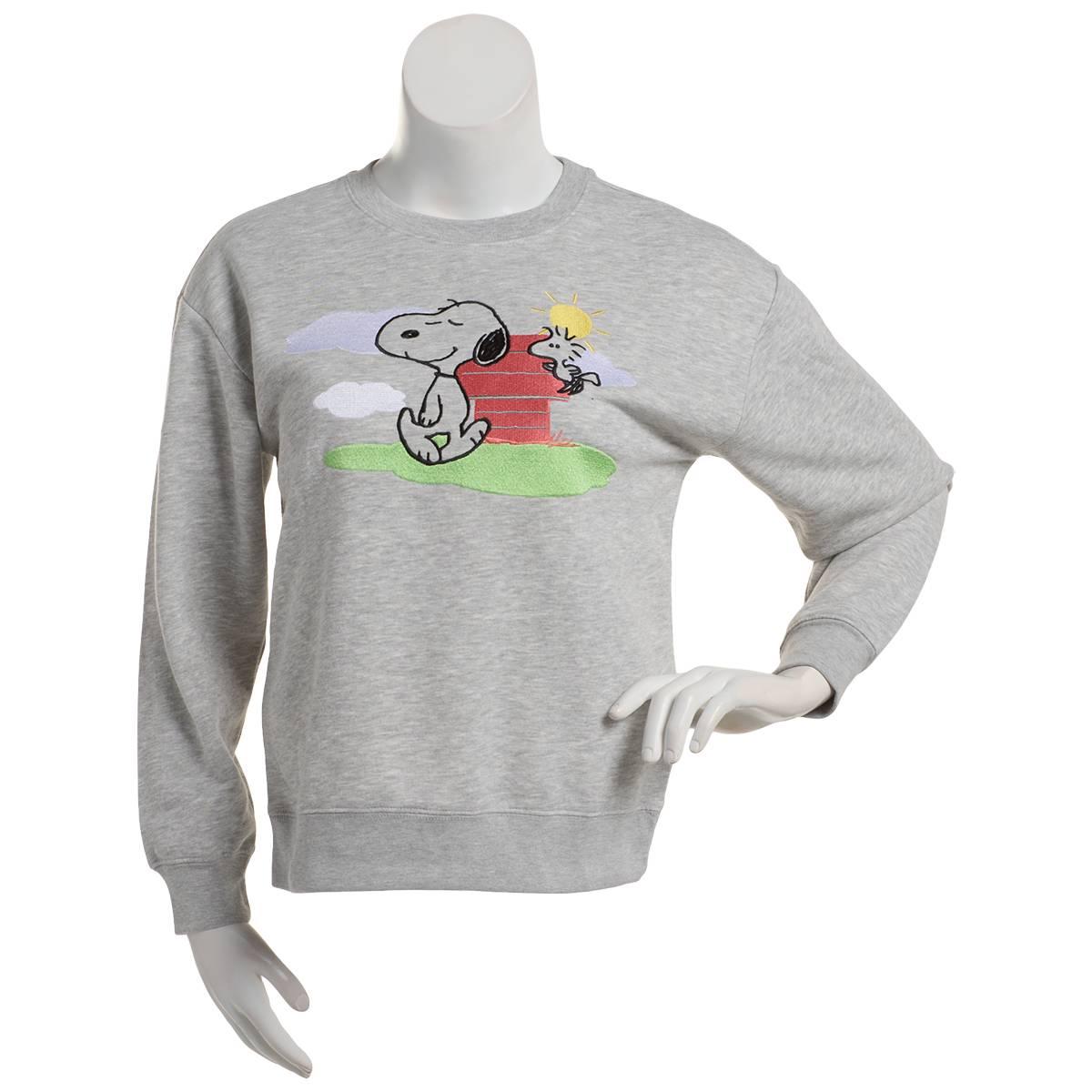 Click here for Juniors Freeze Snoopy and Woodstock Embroidered Sw... prices
