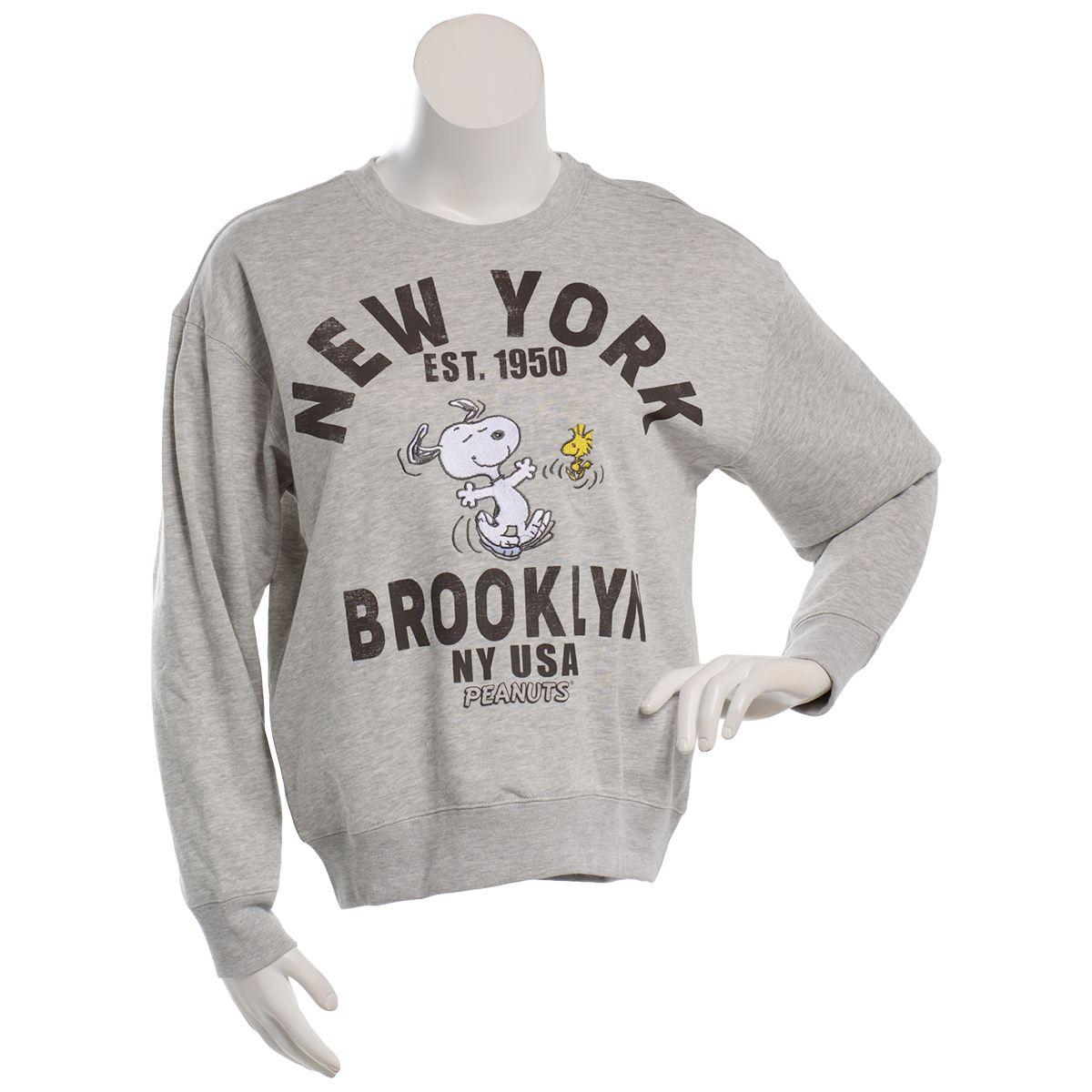 Click here for Juniors Freeze Snoopy NY Fleece Pull Over Sweatshi... prices