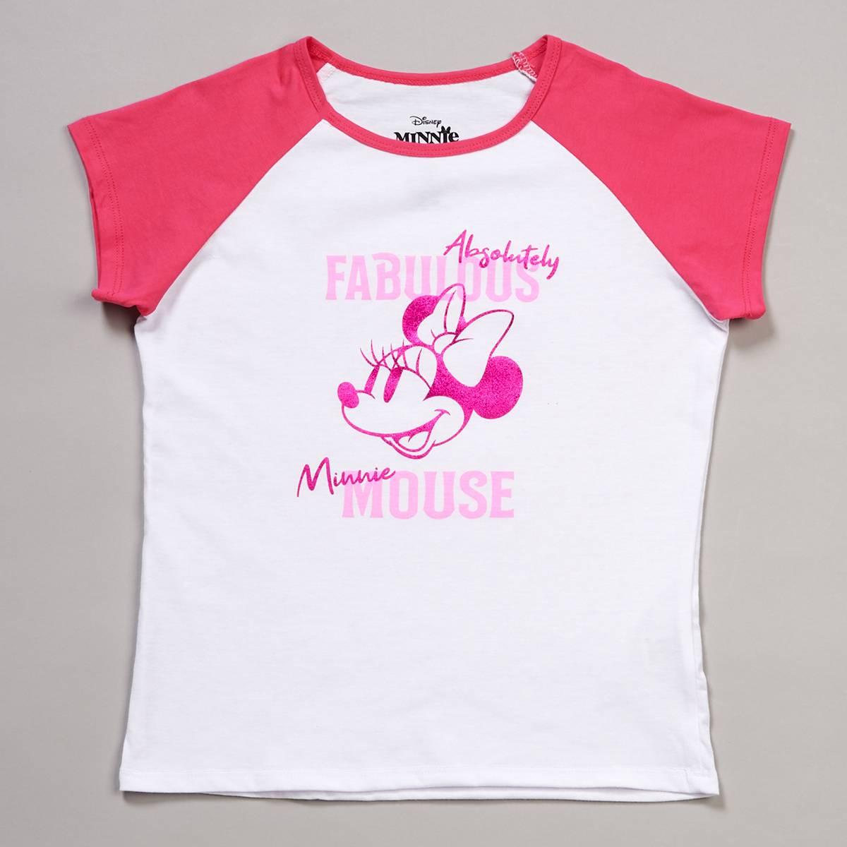 Click here for Girls (7-16) Disney Short Sleeve Minnie Mouse Ragl... prices