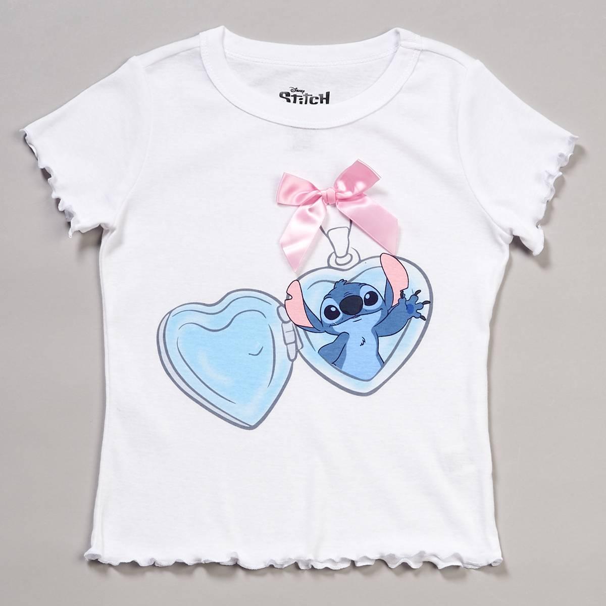 Click here for Girls (7-16) Disney Short Sleeve Stitch Bow Locket... prices
