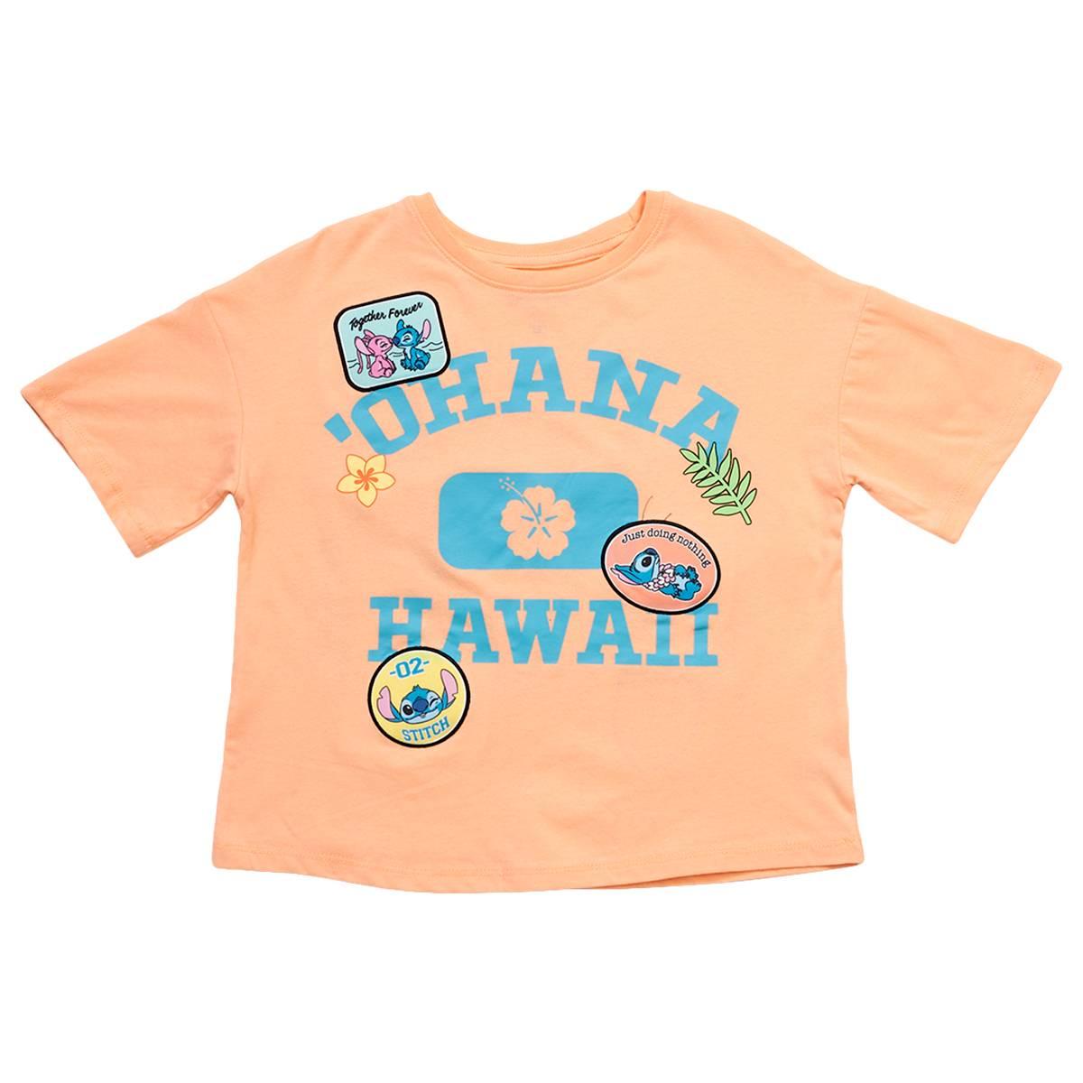 Click here for Girls (7-16) Disney Short Sleeve Hawaii Stitch Fro... prices