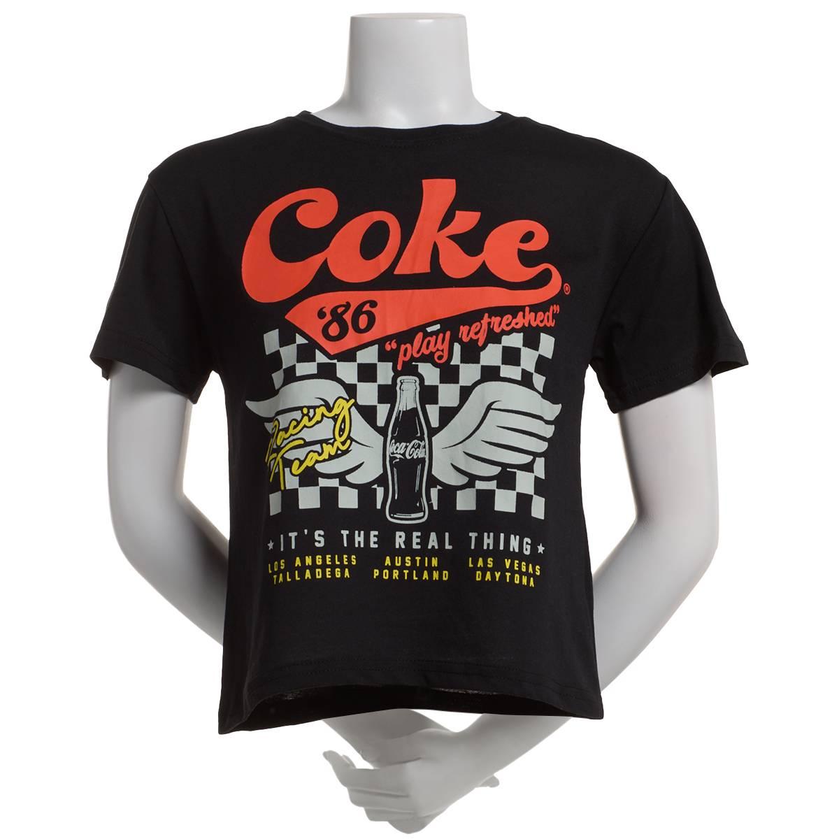 Click here for Juniors Freeze Coke Racing Cropped Graphic Tee prices