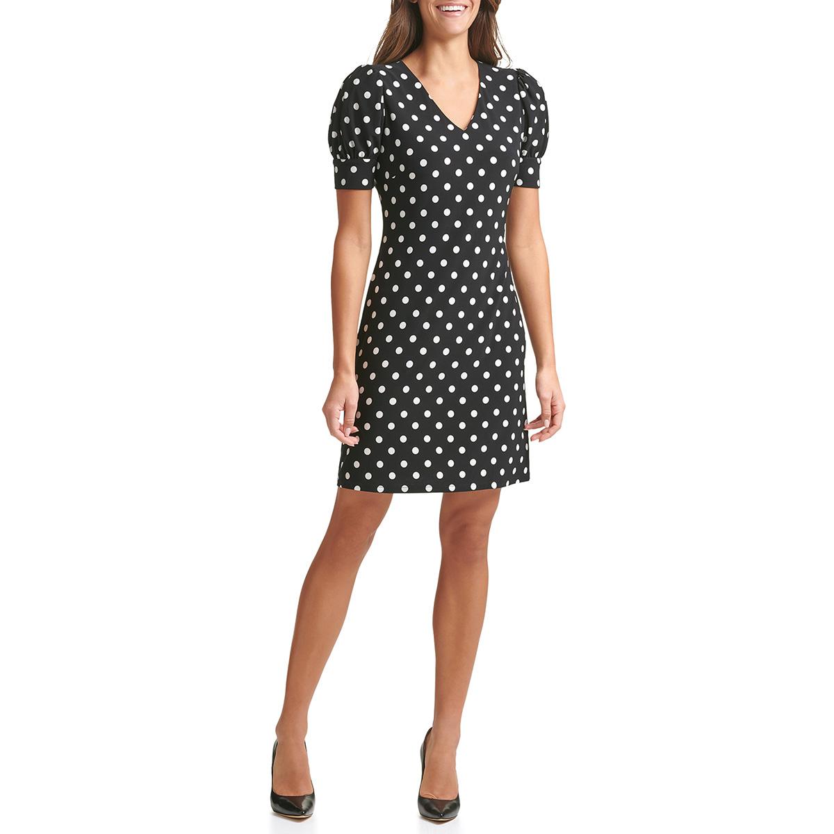 Click here for Womens Tommy Hilfiger Puff Sleeve V-Neck Dot Shift... prices
