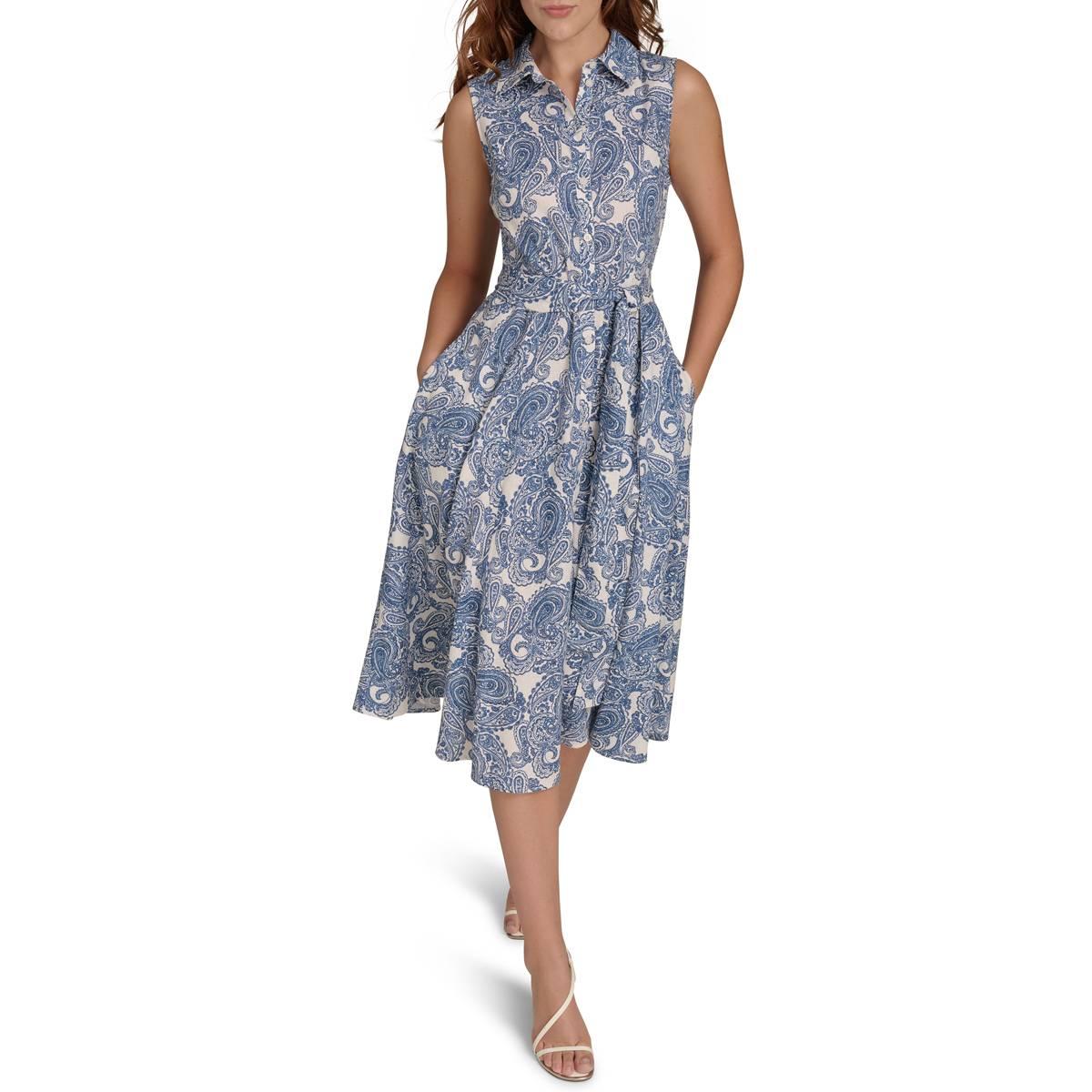 Click here for Womens Tommy Hilfiger Sleeveless Poplin Fit & Flar... prices