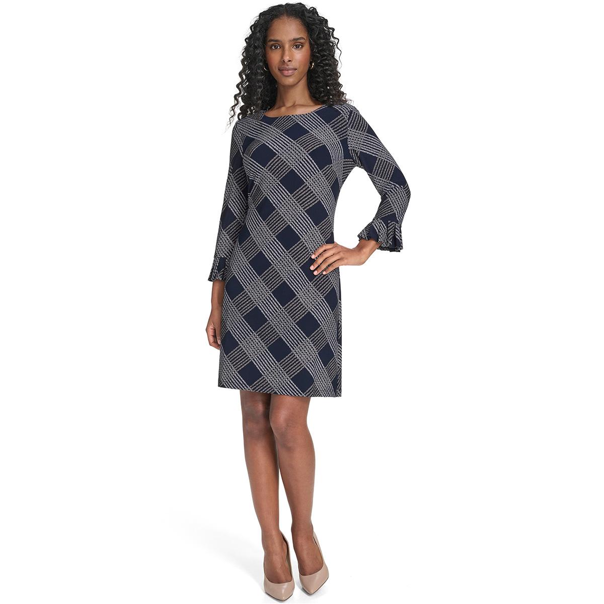 Click here for Womens Tommy Hilfiger Long Flounce Sleeve Plaid Sh... prices