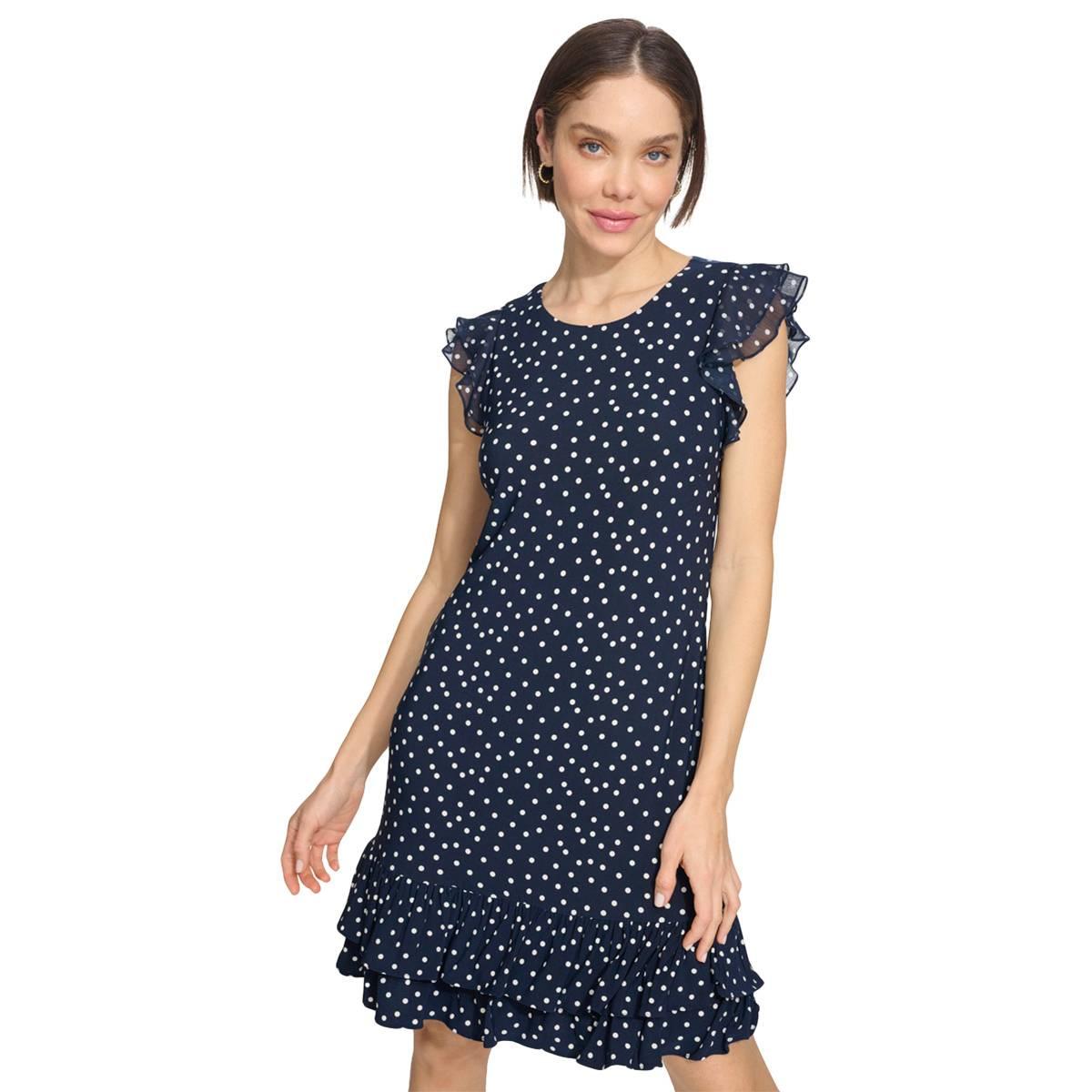 Click here for Womens Tommy Hilfiger Ruffle Trim Mixed Media Dot... prices