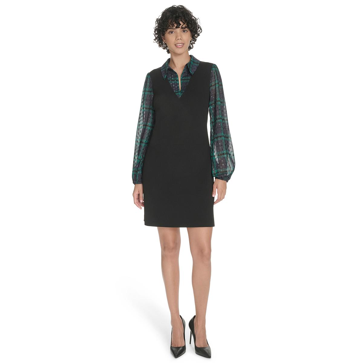 Click here for Womens Tommy Hilfiger Plaid Two In One Shift Dress prices