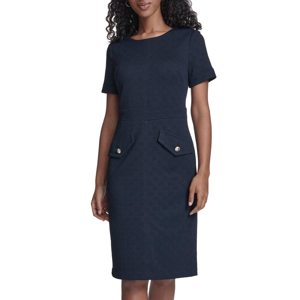 Click here for Womens Tommy Hilfiger Short Sleeve Textured Sheath... prices