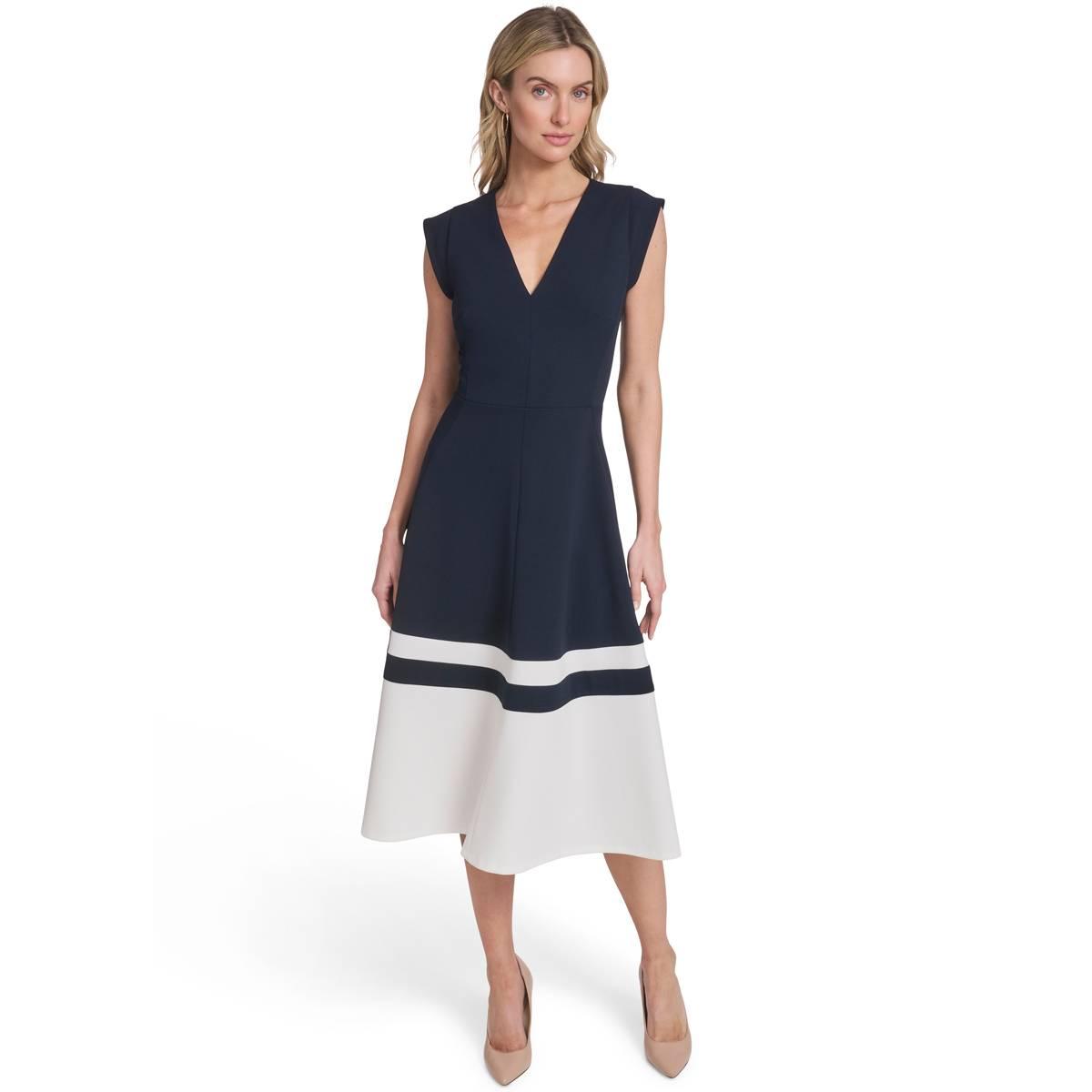 Click here for Womens Tommy Hilfiger Cap Sleeve V Neck Color Bloc... prices
