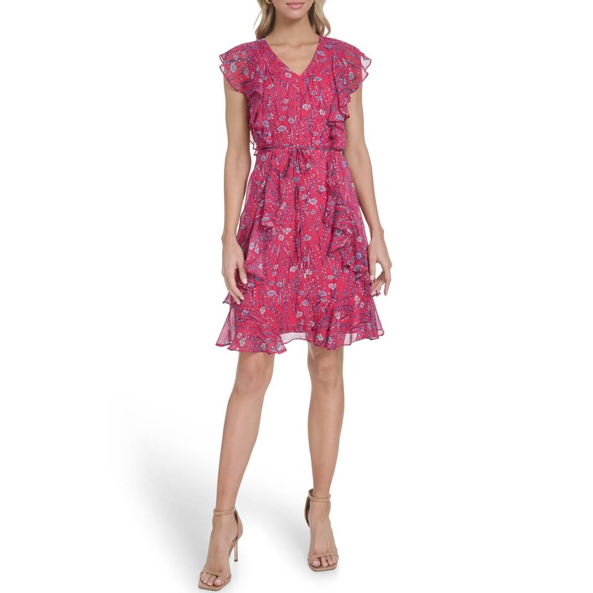 Click here for Womens Tommy Hilfiger Flutter Sleeve Floral Chiffo... prices